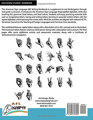 American Sign Language ABC Writing Workbook | Pricepulse