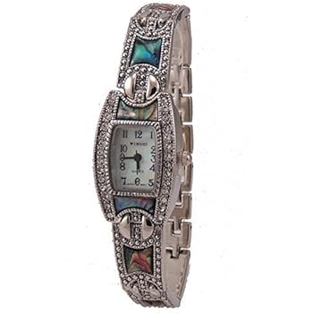 Amazon.com: Geneva Platinum Marcasite Oval Face Women's Watch: Watches