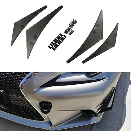 iJDMTOY 4pcs Black Front Bumper Canard, Body Diffuser Fins, Universal ...