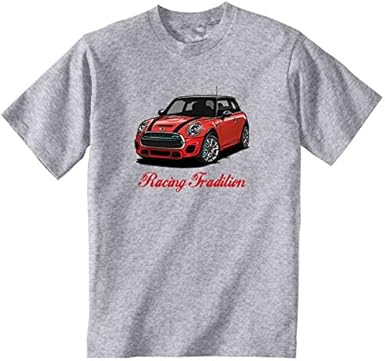 TEESANDENGINES Men's Mini Cooper RED Inspired Racing Grey T-Shirt ...