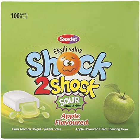 Saadet Shock 2 Sour Apple Flavour Chewing Gum, 4 Gm (Pack Of 100) price ...