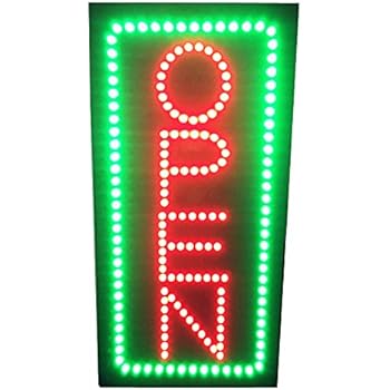 Amazon.com : Large Vertical Animated Business LED Open Sign W. Motion ...