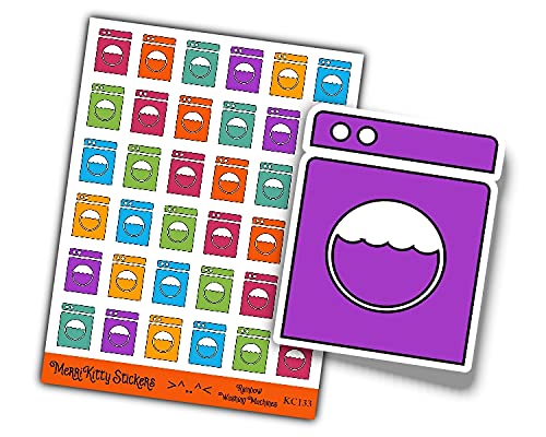 Multi-coloured Washing Machine Stickers – Washing Stickers – Laundry ...