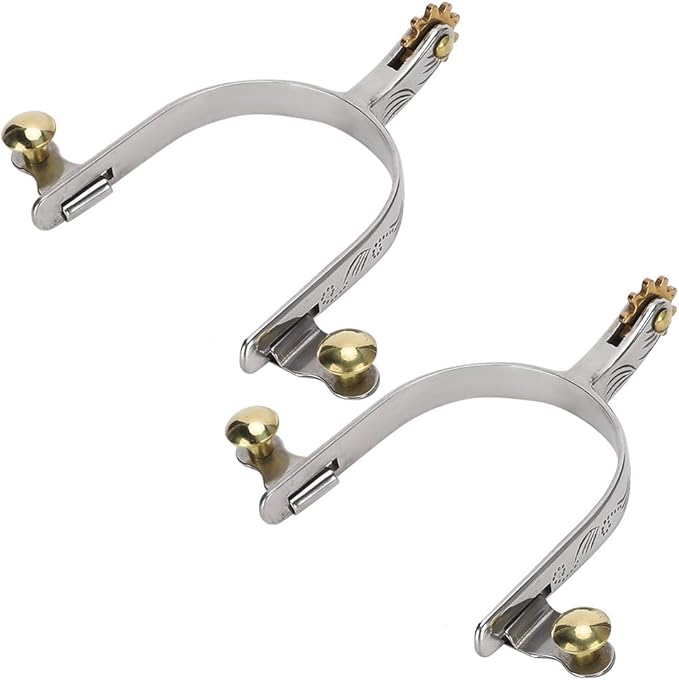 Cikonielf 2 teilige Sporen aus Edelstahl Reitsporen Pferde Sporen Set ...