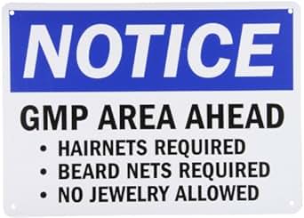 SmartSign Plastic Sign, Legend"Notice: GMP Area Ahead", 10" high x 14 ...
