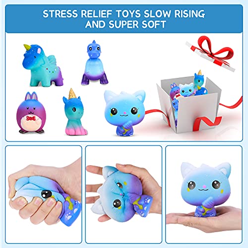 Jumbo Squishy Toys for Kids 5 Pack - Squishes Slow Rising Animal Gift ...
