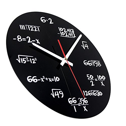 Timelike Math Clock, Unique Wall Clock Modern Design Novelty Maths ...
