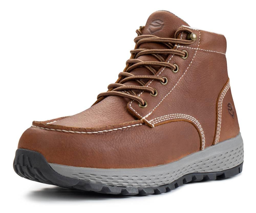 SUREWAY Men's Lightweight Casual Wedge Composite Moc Toe Work Boots ...