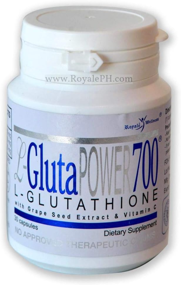 Royale L-Gluta Power, L- Glutathione 700 with Grape Seed Extract and ...