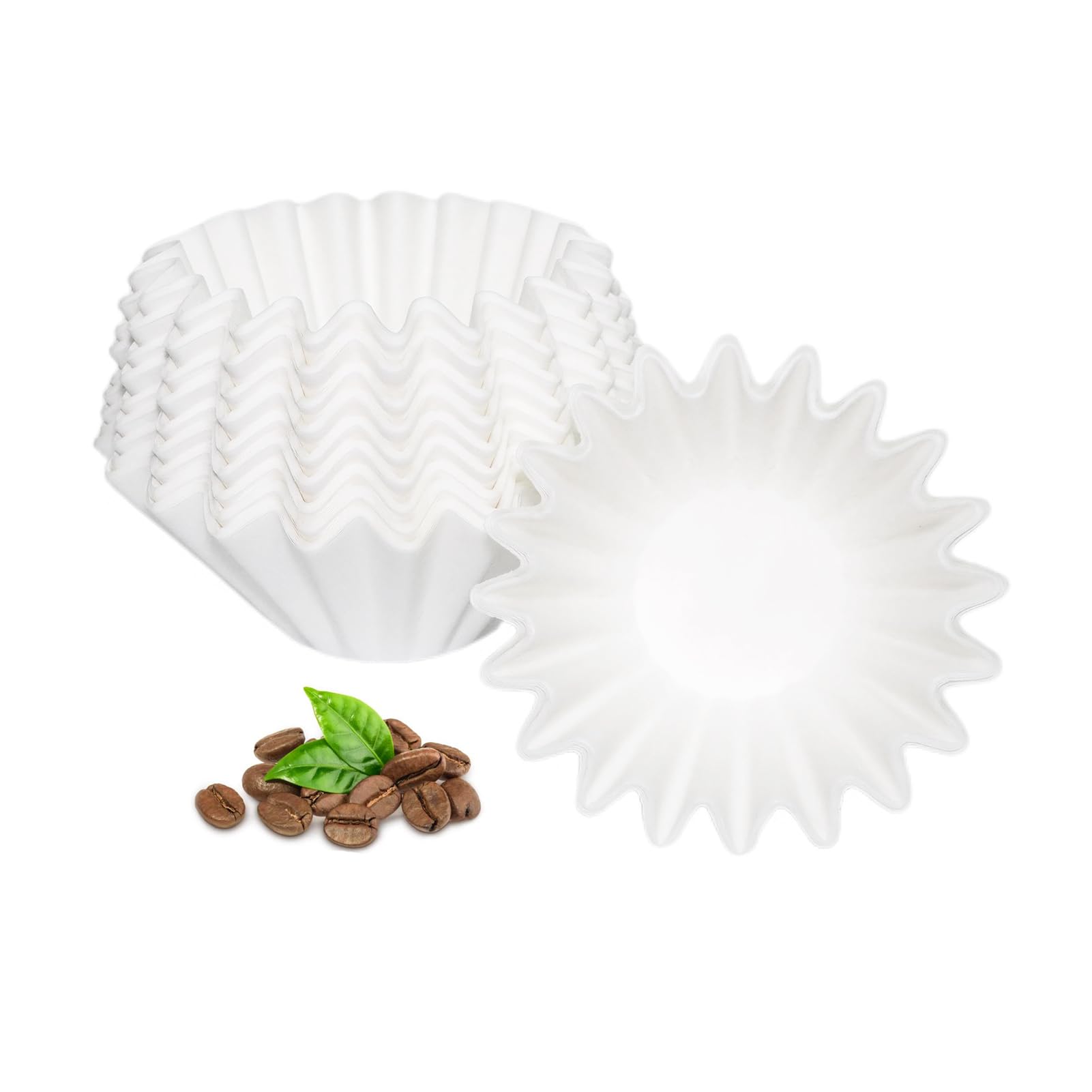 MUCXNIIY 1-2 Cup White Coffee Filters, 100 Count Unbleached Basket ...