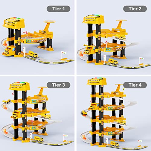 UNIH City Ultimate Garage Playset, Car Garage Toys for Boys with Electric Elevator, Tower Cars ...