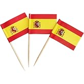 Amazon.com: JAVD CYPS 100 Pcs Spain Flag Spanish Toothpick Flags, Small ...