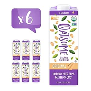 Amazon.com: Oatsome Organic Oat Milk, 6 Count 1-Liter Cartons : Grocery ...