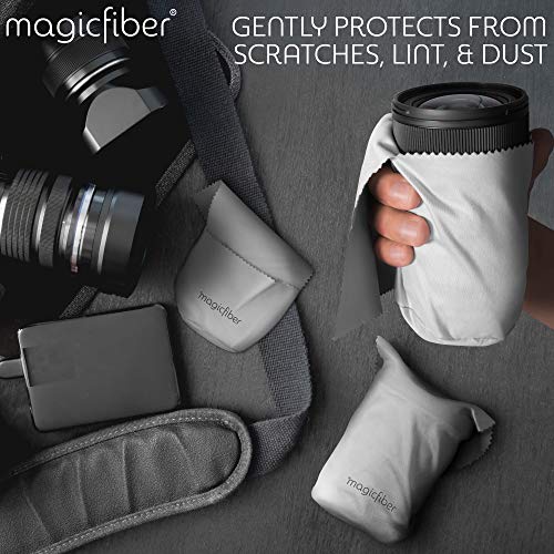 MagicFiber Microfiber Camera Lens Pouches (3 Pack) Ultra Soft Bags with ...