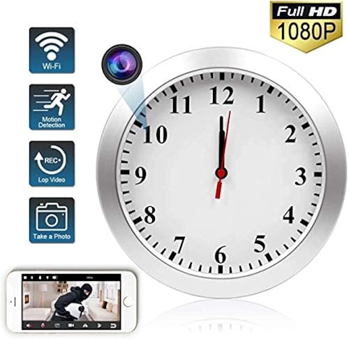 Wall Clock Camera TTCDBF HD 1080P Wifi Mini Security Camera Wireless ...
