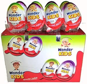 Amazon.com : WONDER KIDS EGGS (CANDY WITH TOY INSIDE) 16 EGG BOX EXP ...
