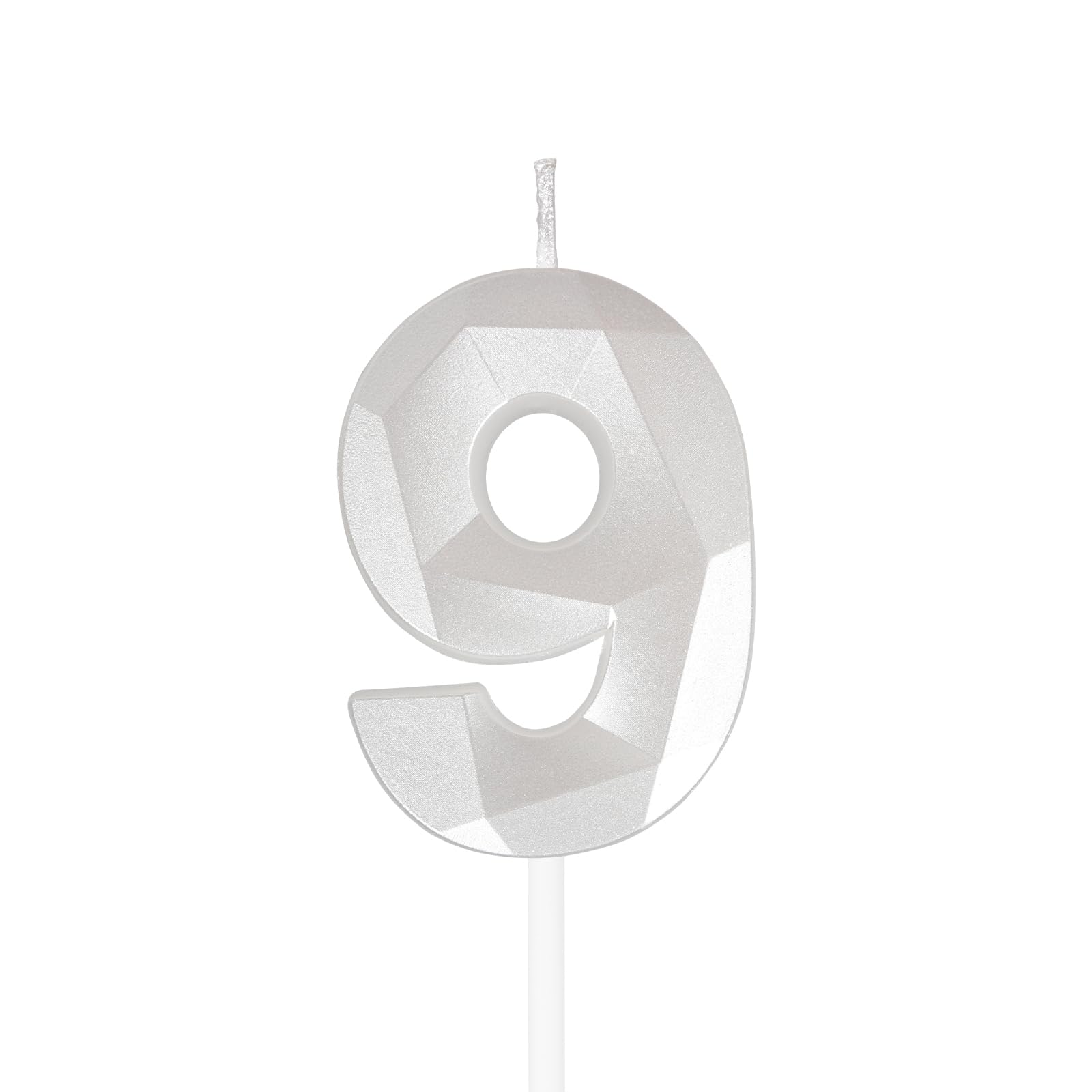 Number 9 Candles,9th Birthday Candles,White Happy Birthday Candle for ...