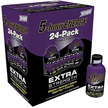 Amazon.com: 5-Hour Energy Extra Strength Nutritional Drink, Grape, 1.93 oz, 24 Count: Health ...