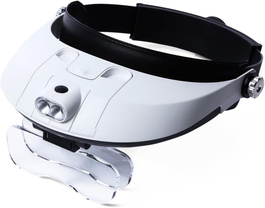 TenYua Headband Magnifier Soldering Glasses Led Lamp Light Magnifying ...