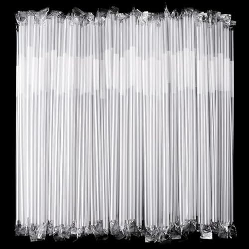 Plastic Drinking Straws, 100pcs, Individually Wrapped, Transparent, for ...