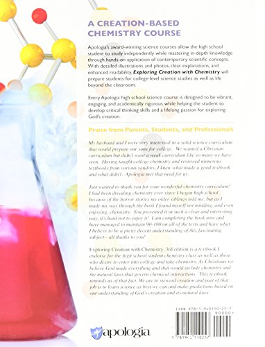 Exploring Creation with Chemistry, 3rd Edition Text only