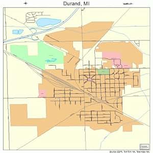 Amazon.com: Large Street & Road Map of Durand, Michigan MI - Printed ...