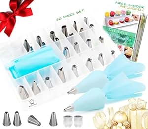 Cake Decorating Supplies Kit Tips 30 Pieces, 24 Stainless Steel Icing ...