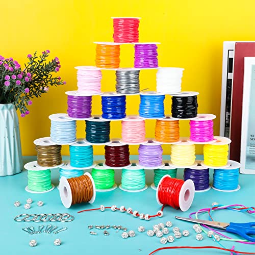 30 Rolls Lanyard String Plastic Gimp String Lacing Cord Plastic Lanyard ...
