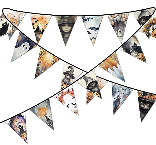 Vintage Gothic Style Horror Ghost Pennant Banner for Halloween Outdoor ...
