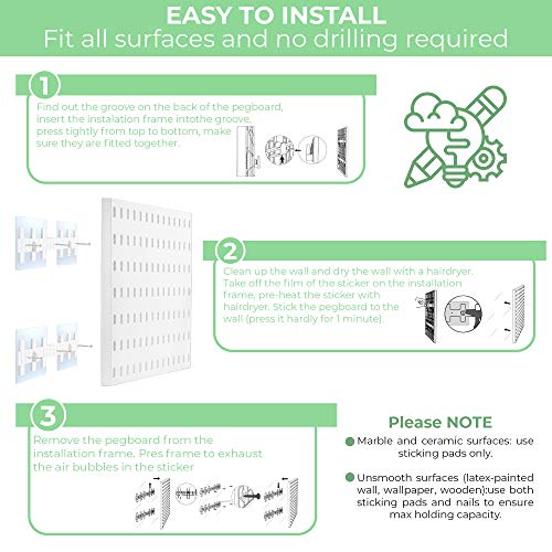 Keepo Pegboard Combination Kit, 2 Pegboards and 10 Accessories Modular ...