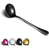 Amazon.com: Berglander Black Dinner Spoon of 4, Stainless Steel ...