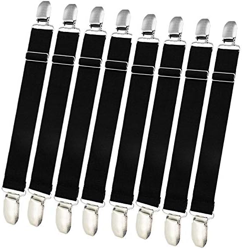 JAMEGIO Janegio 8 Pieces Adjustable Elastic Boot Straps Boot Clips Pant ...