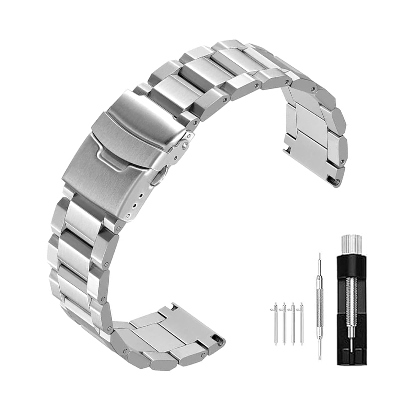 Kai Tian 18mm Stainless Steel Watch Band, Brushed Metal Watch Strap ...
