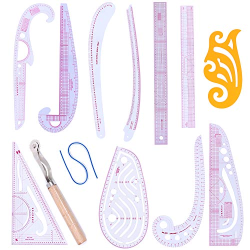 13 Pack DIY Sewing Ruler Tailor Set French Curve Ruler Accessories Inch ...