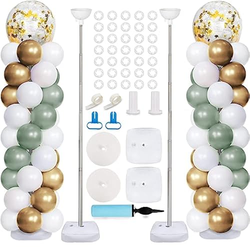 AerWo Metal Balloon Column Kit Set of 2, Adjustable 81inch Arch Balloon ...