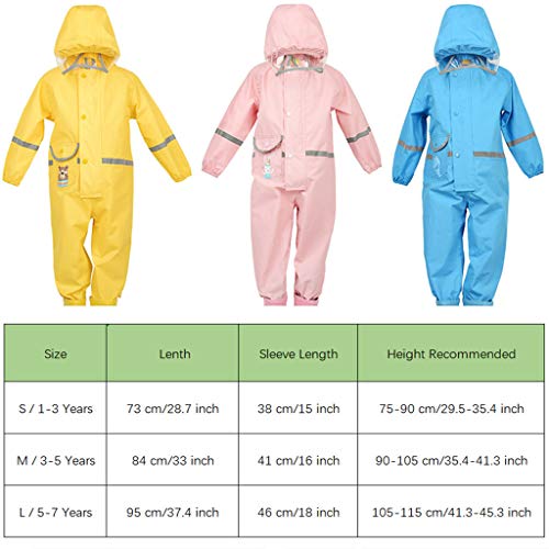 Toddler Rain Suit Baby Rain Suit with Hood Waterproof Coverall One Piece Rain Suit Kids Muddy ...
