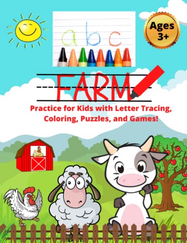 Amazon.com: ABC Farm: Practice for Kids with Letter Tracing, Coloring ...