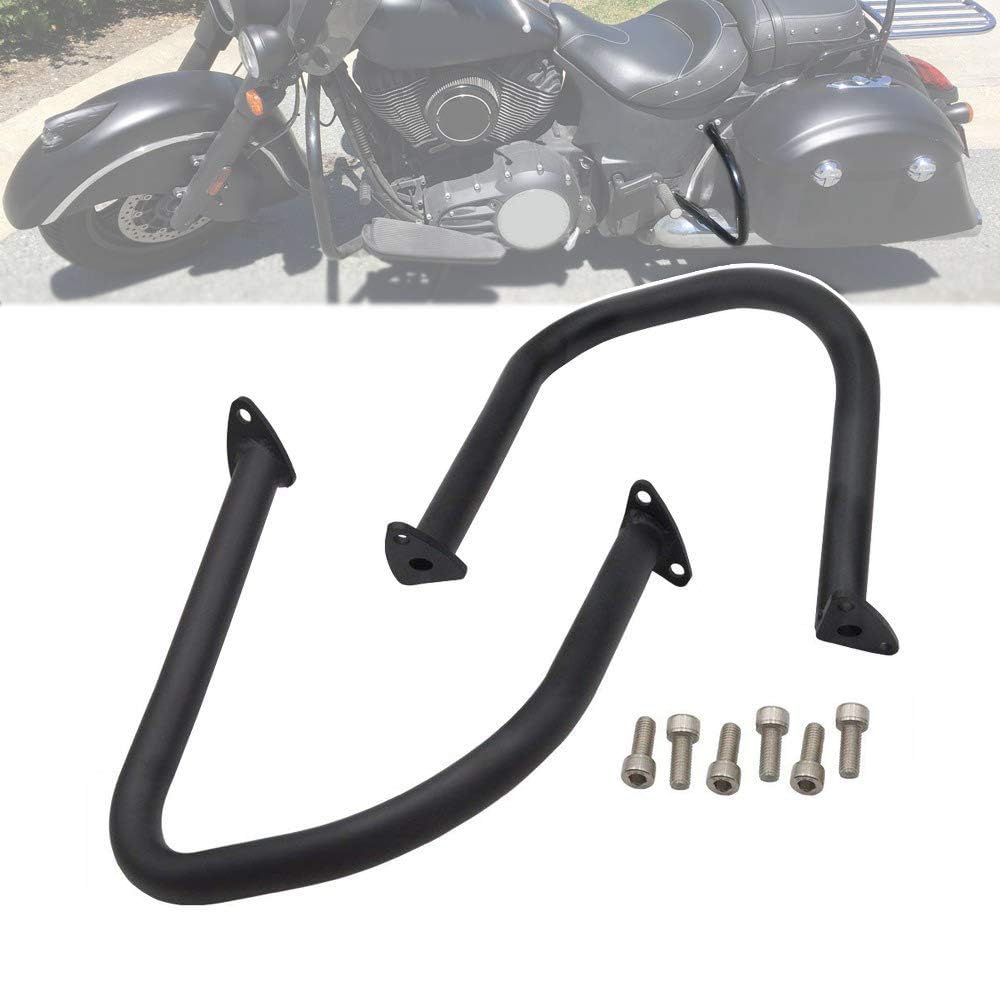 Black Rear Engine Protect Guard Highway Crash Bars Compatible with ...