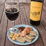 Cocktail Party Plates with Built-In Stemware Holders - The Green Head