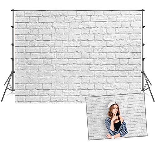 7x5ft Seamless White Brick Wall Photo Backdrop for Photoshoot - Want It All