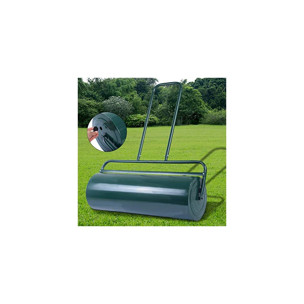 Goplus Lawn Roller Tow Behind Water Filled Poly Push for Garden, Green ...