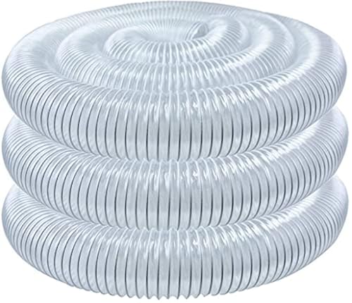 POWERTEC 70267 6" x 20' PVC Dust Collection Hose for Dust Collector for ...