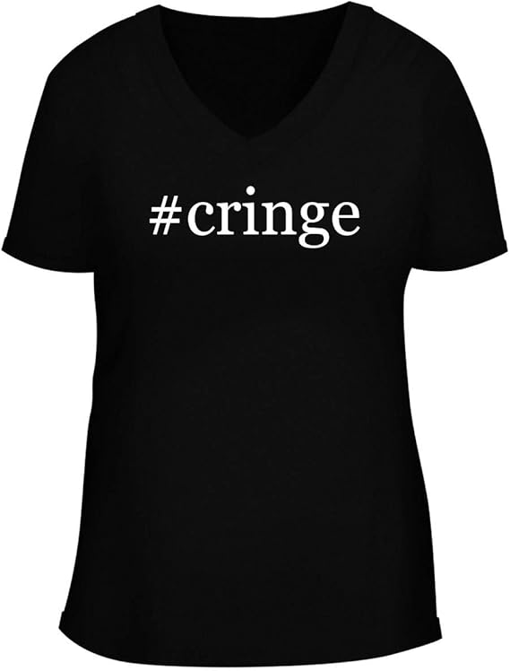 Amazon.com: #cringe - Women's Soft & Comfortable Hashtag Deep V-Neck T ...