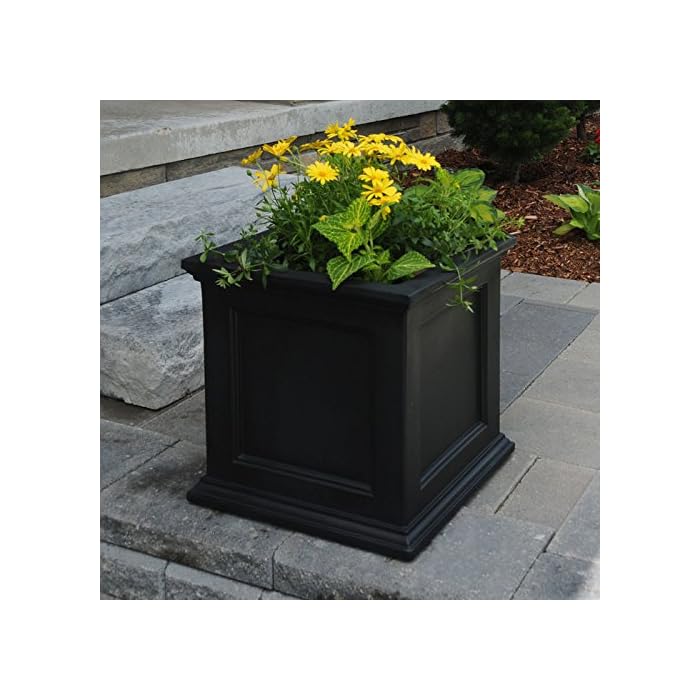 Mayne 5825B 5825-B Fairfield 20x20 Square Planter, 20-Inch, Black ...