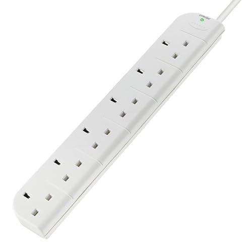 Belkin BSV604 6 Way/6 Plug 2m Surge Protection Extension Lead Strip ...
