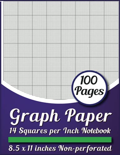 Graph Paper 14 Squares Per Inch Notebook: 14 Count Graph Paper For ...