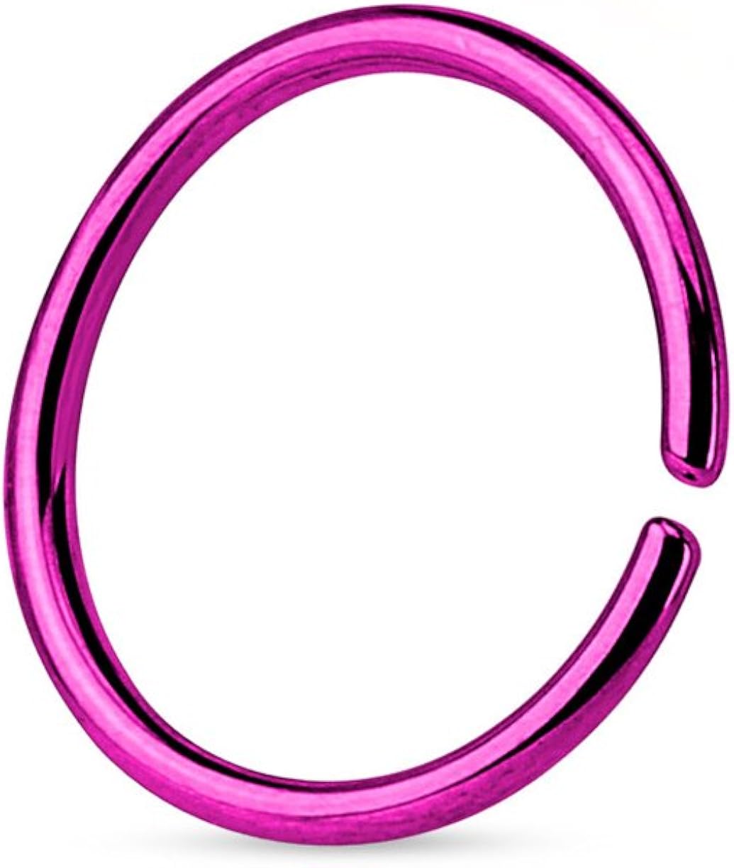 Amazon.com: Urban Body Jewelry 18G Purple Stainless Steel Seamless Hoop ...