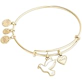 Amazon.com: Alex and Ani Tokens Expandable Bangle for Women, Sunflower Charm, Two-Tone Finish, 2 ...