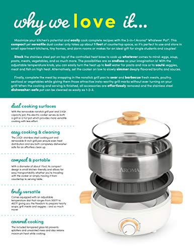 Aroma Housewares AMC-130 Whatever Pot, Indoor Grill, Cooking, Hot Pot ...