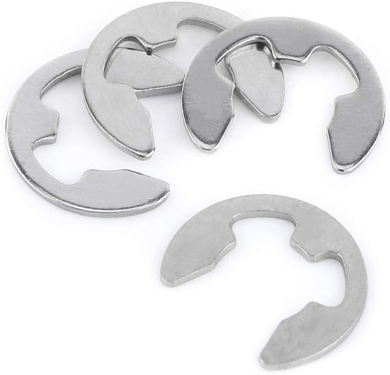 100pcs Stainless Steel 304 E-ring Retaining Rings Fastener Opening Ring ...